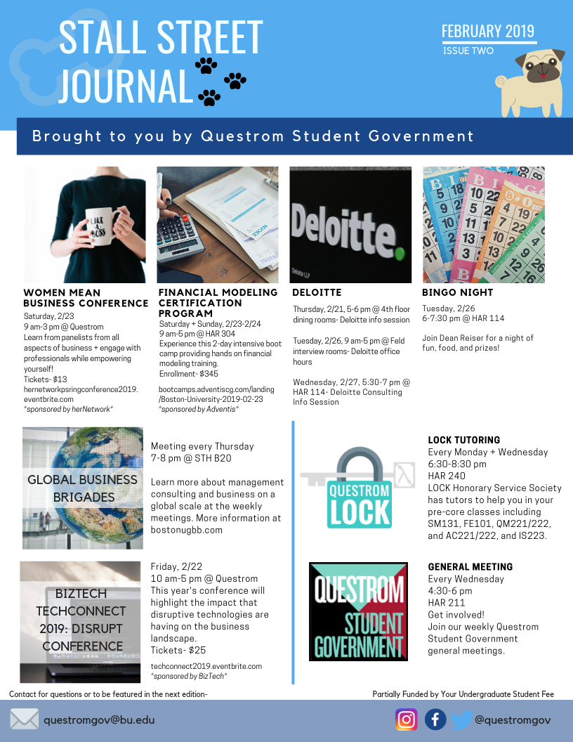 Stall Street Journal – Questrom Student Government